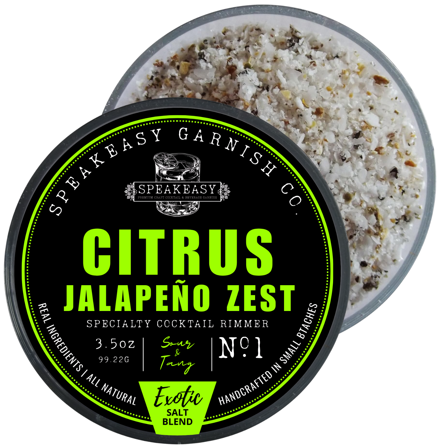 Speakeasy Citrus Jalapeno Zest Cocktail Rimmer (Salt) – Speakeasy Garnishes